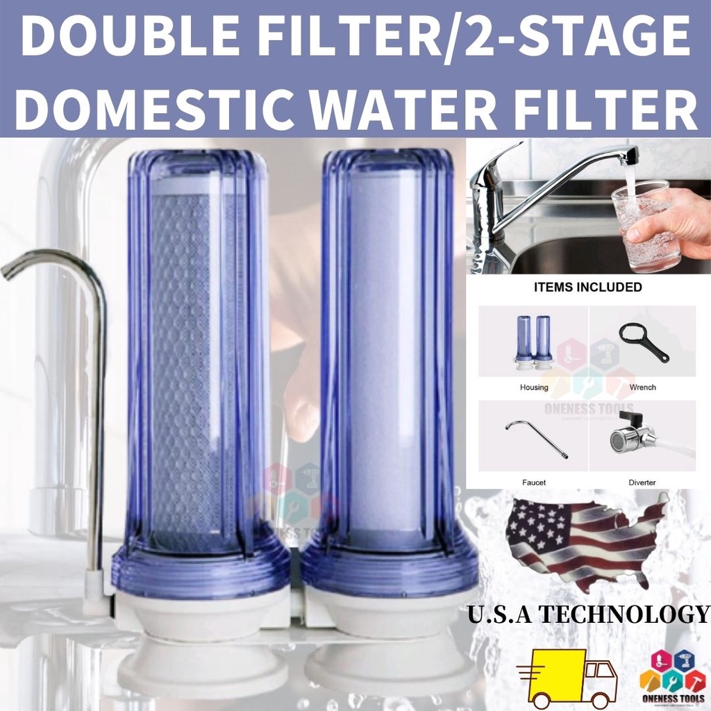 DOUBLE FILTER/2-STAGE DOMESTIC WATER FILTER | Shopee Malaysia