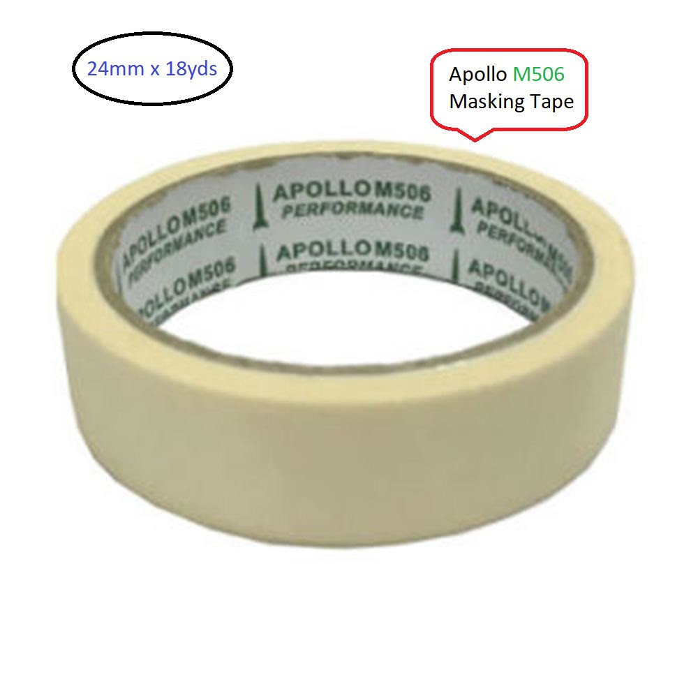 144 rolls (1 box) 24mm x 18yds M506 APOLLO Masking Tape | Shopee Malaysia
