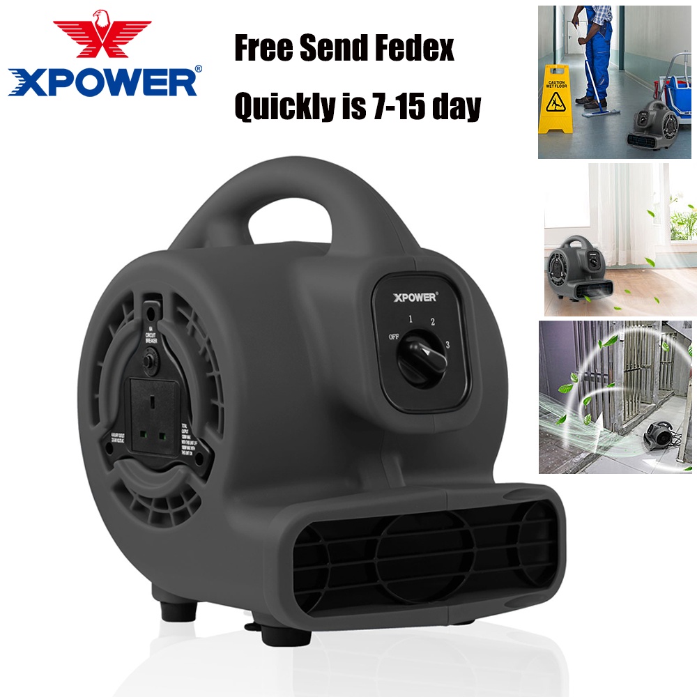 XPOWER Black Powerful Carpet dryer Mini Air Mover Professional Outdoor ...
