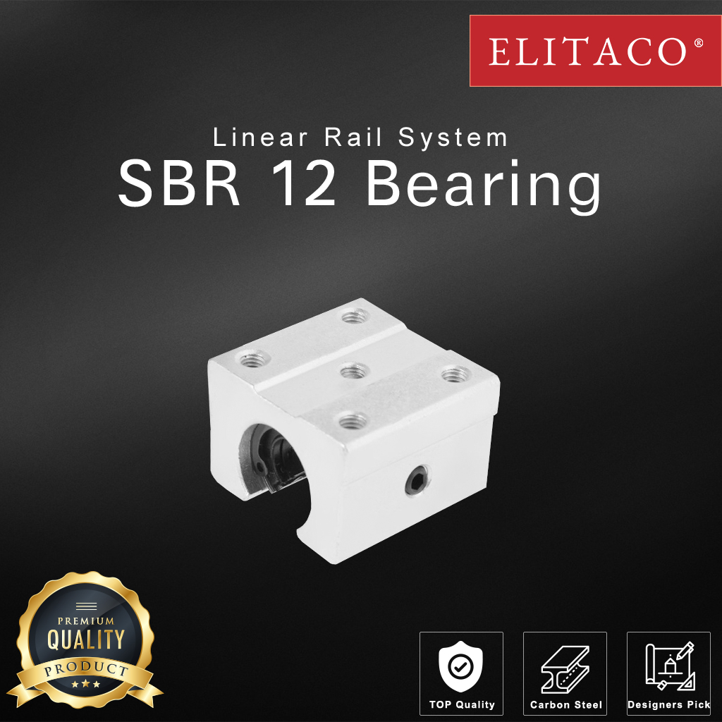 【ELITACO】SBR12 Linear 1pc Shaft Sliding Carbon Steel Support Block SBR ...