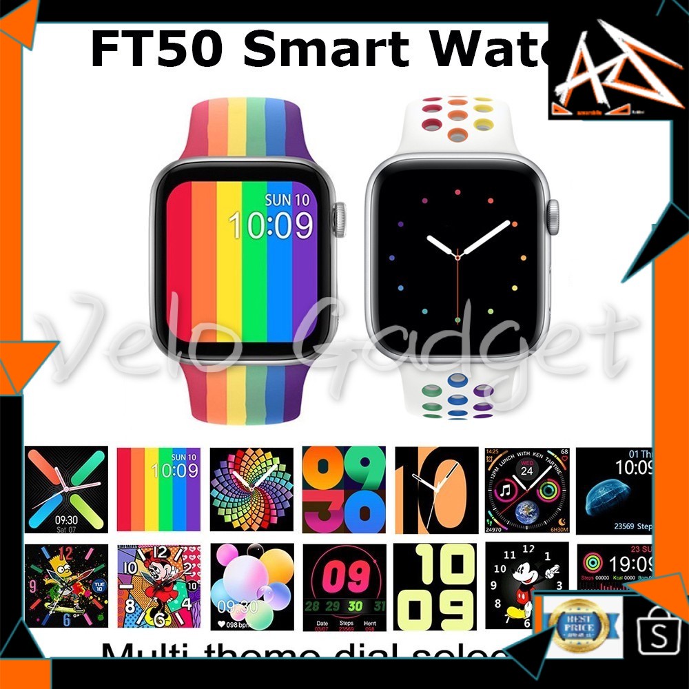 MALAYSIA UP📣 FT50 Smart Watch 16 Watch Face Bluetooth call Heart Rate ...