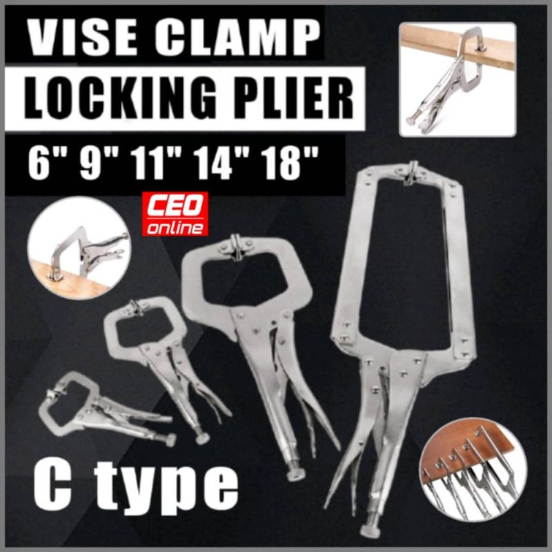 CEO 🇲🇾 Locking Plier C Clamp Weld Clip Woodwork Fix Plier Locator Pad ...