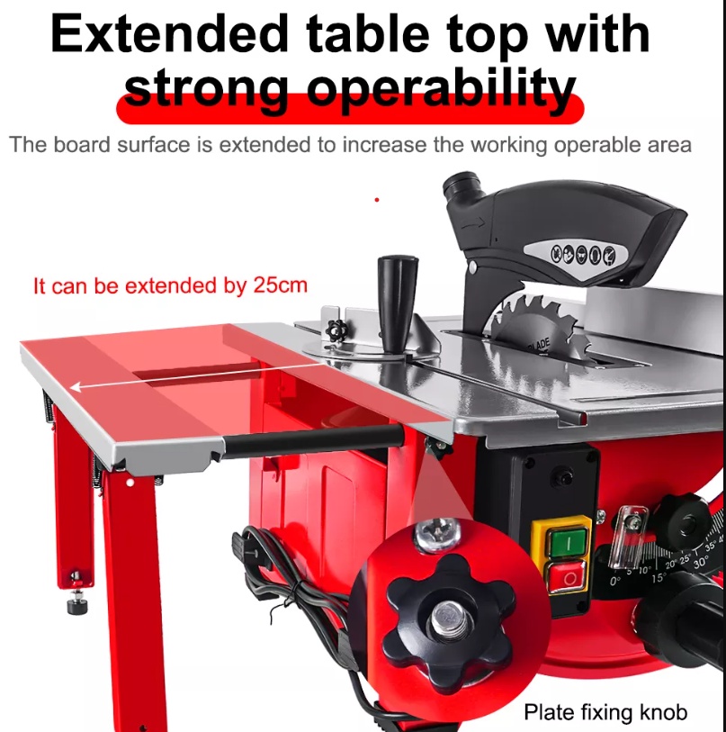 Professional 8"Table Saw Woodworking Machine/Wood Cutting Machine 1800w ...