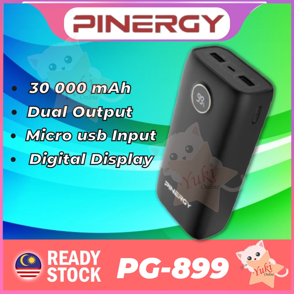 PINERGY PG-899 Digital Display Dual USB Output 30000 mAh Type-C Input ...