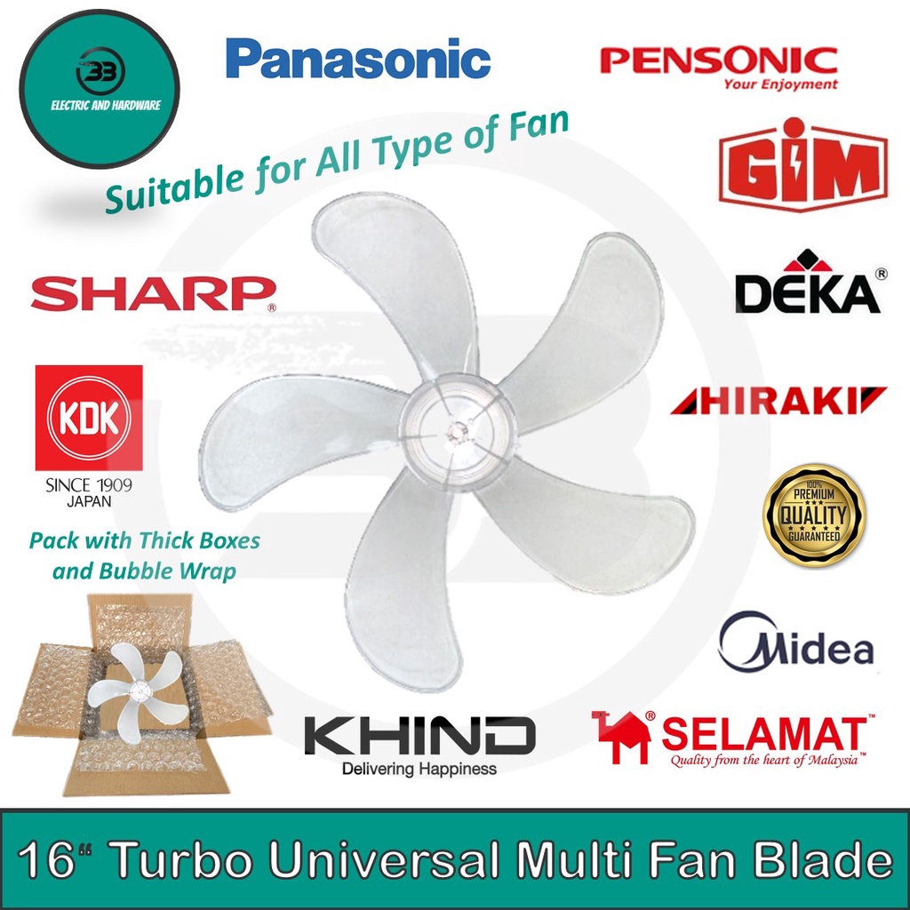 🔥 UNIVERSAL MULTI FAN BLADES 【 TURBO FAN BLADE 16'' 】 Replacement 5 ...