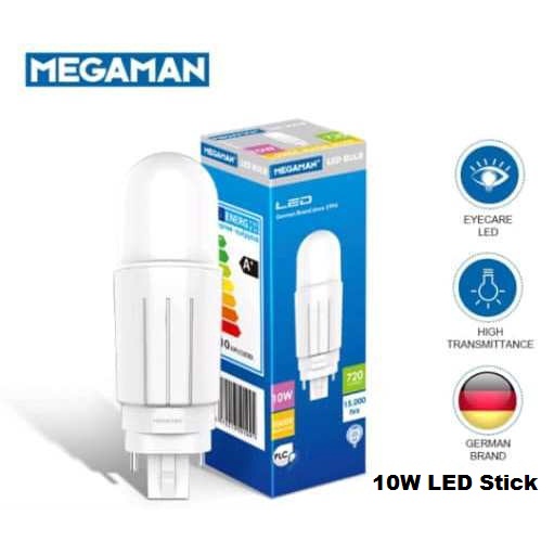 MEGAMAN 10W LED PLC Stick Bulb (3000K-Warmwhite/4000K-Coolwhite/6500K ...