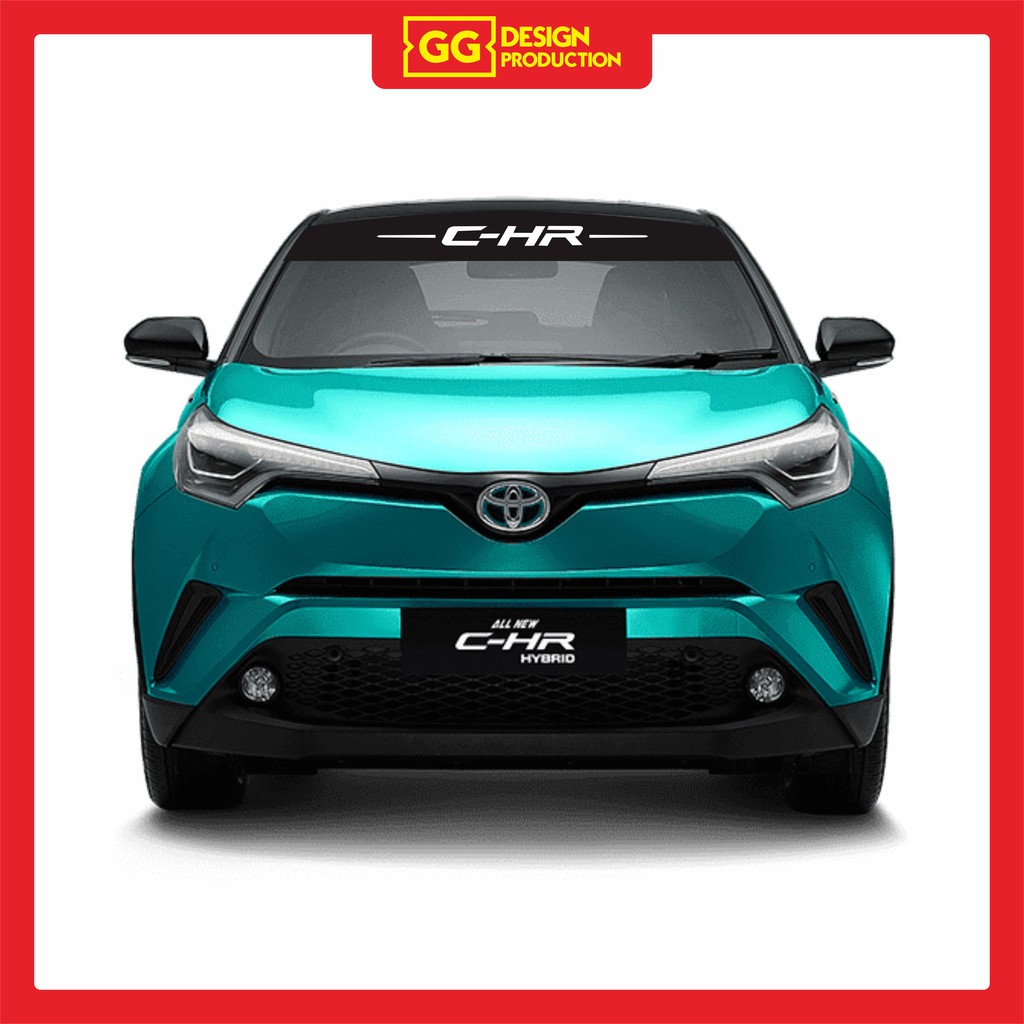 Toyota all new chr hybrid car stickers on the windshield of the car ...