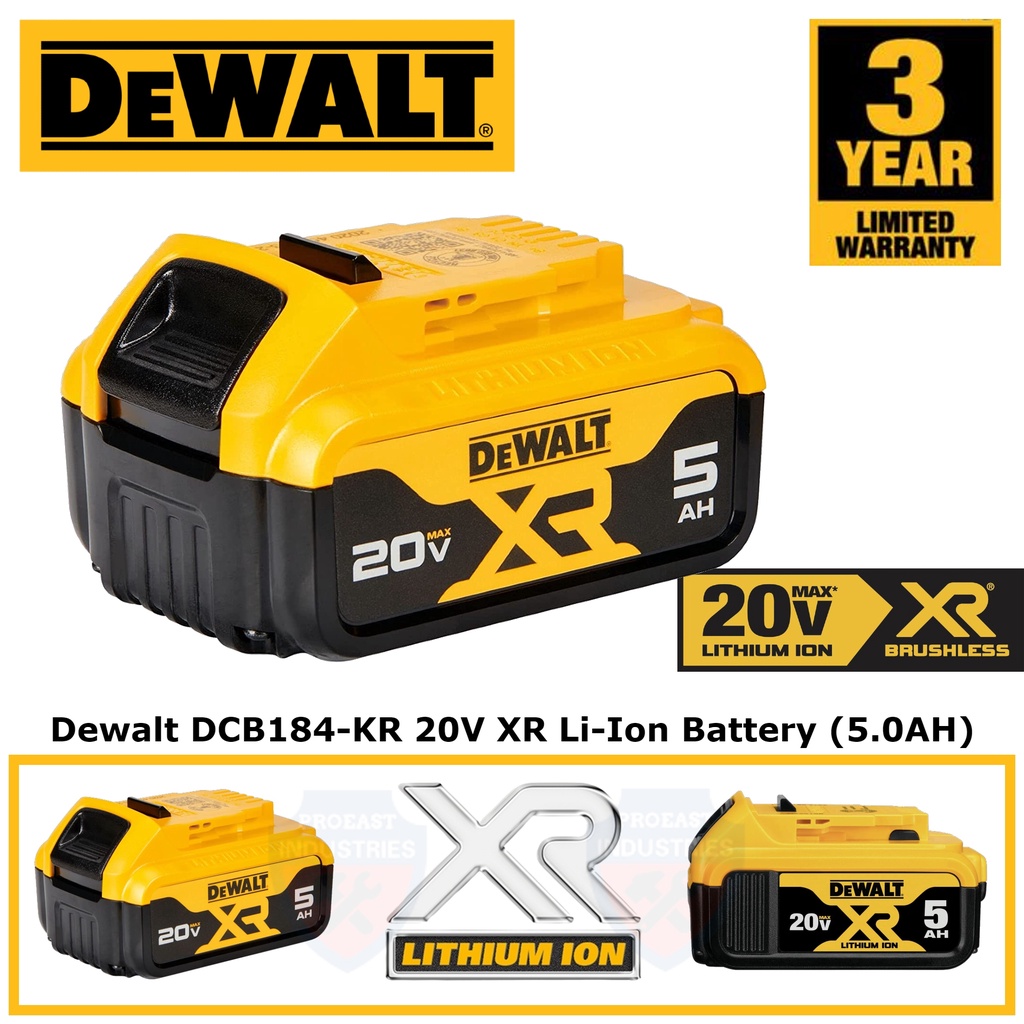 Dewalt DCB184-KR 20V XR Li-Ion Battery (5.0AH) Dewalt Bateri | Shopee Malaysia