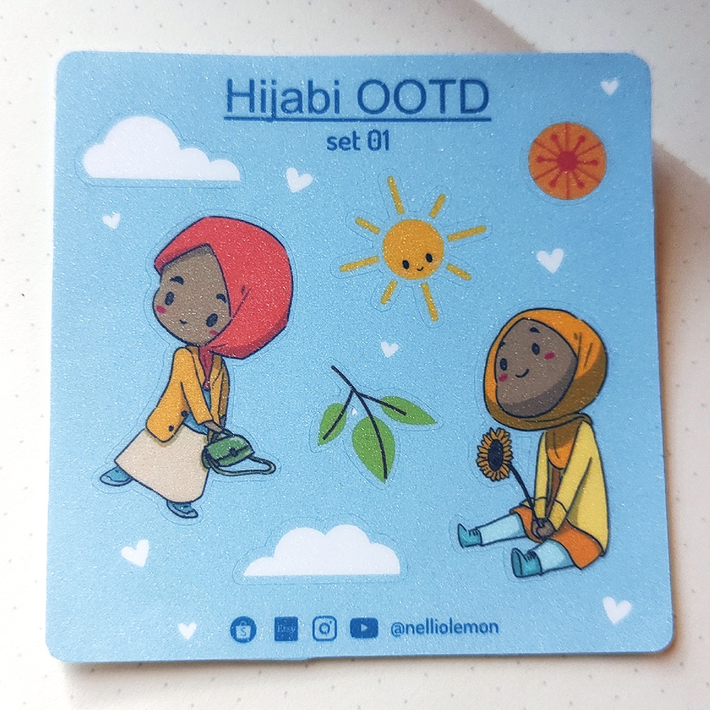 OOTD Set 01 Sticker Sheet | Waterproof Glitter Laminated Pearl Glossy ...