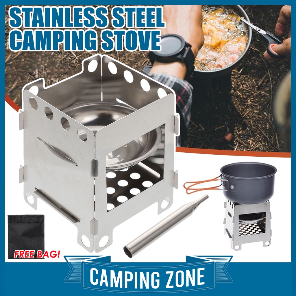 (8.7x10.7cm) Mini Stove Portable Stainless Steel Lightweight Folding ...