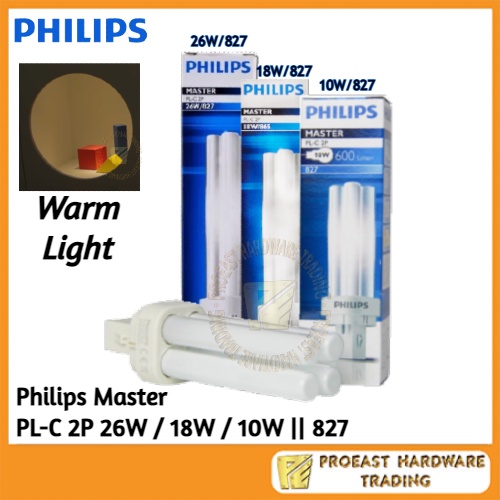 Philips Master PLC-2P Tube Bulb [26W/18W/10W] Warm White (827) /Cool ...