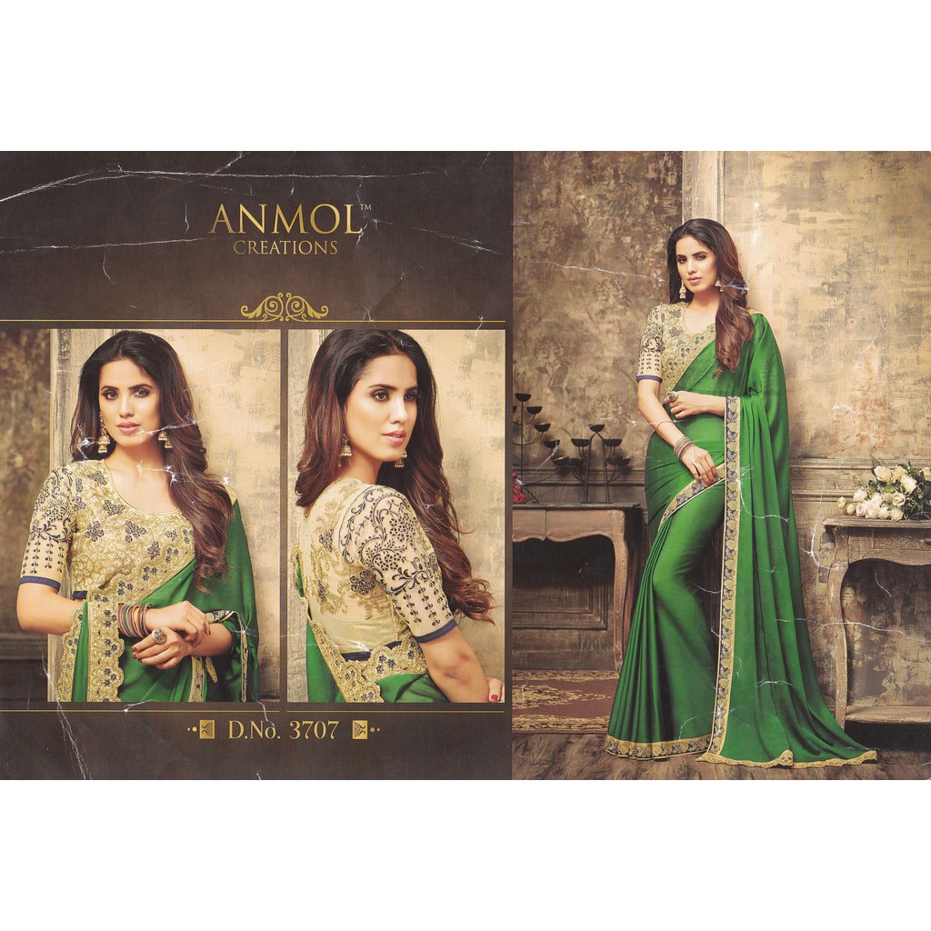 Women's Ready Stock Indian Grand Double-tone Dinner Sarees Superior ...