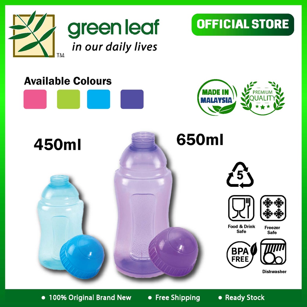 Greenleaf Portable Drinking Water Bottle 450ml / 650ml | Shopee Malaysia