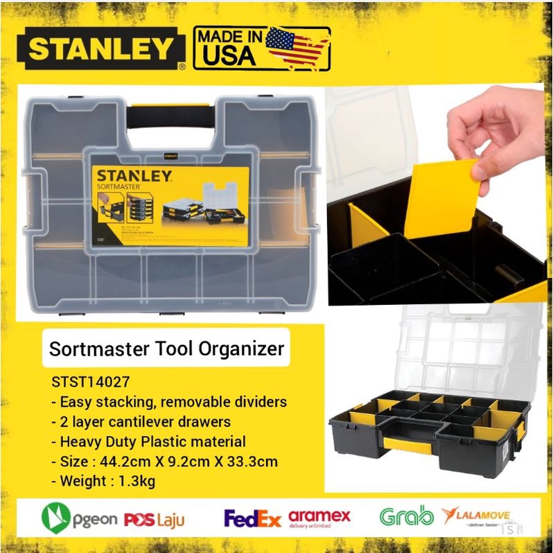 USA STANLEY SortMaster 14 17 Inch Organizer Easy Stackable Toolbox Tool ...