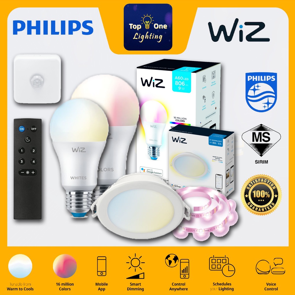 PHILIPS Wiz Tunable White | 3 Color Smart Bulb E27 E14 GU10 LED Bulb Downlight Ceiling Lamp Plug ...