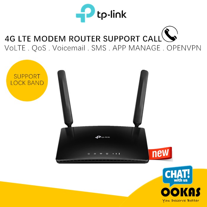 TP-LINK N300 4G LTE Telephony Wireless WiFi Modem Router Support Lock ...