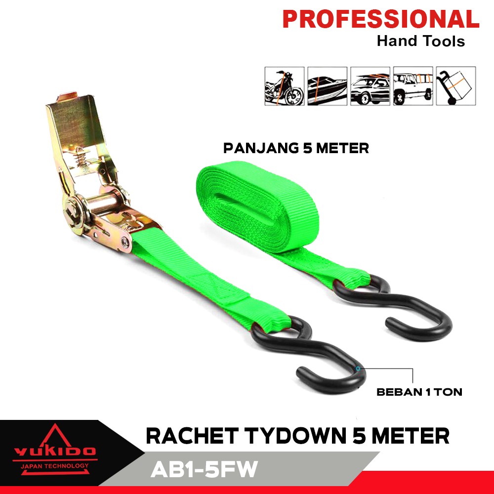Rachet TIE DOWN 1 INCH X 5 Meters KREK SOUND CARGO LASHING System TRACK ...