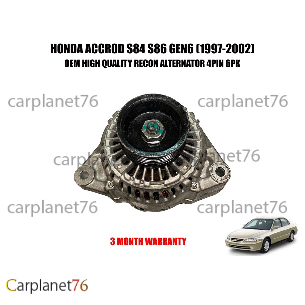 HONDA ACCORD S84 S86 GEN6 (1997-2002) ALTERNATOR 4PIN 6PK RECON OEM 3 ...
