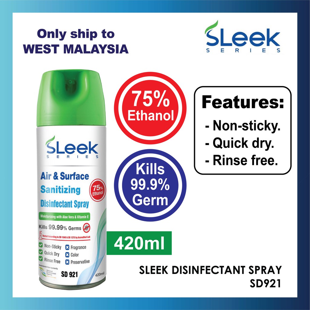 [Sleek] SD 921 Air & Surface Sanitizing Disinfectant Spray 420ml ...