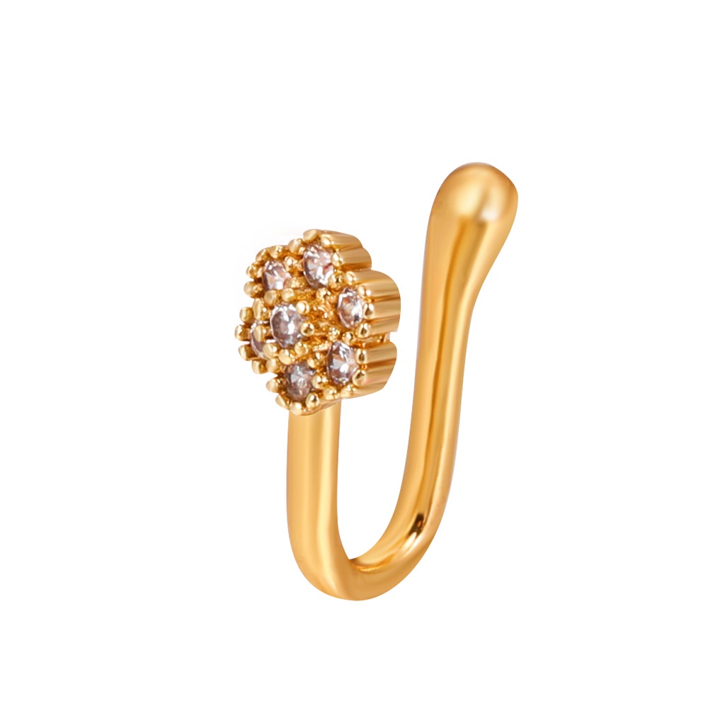 Creative non-perforated U-shaped Nose Clip Nose Pin Copper Inlaid ...