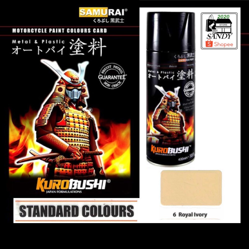 SAMURAI 6 STANDARD COLOUR CAN SPRAYS 6 /Royal Ivory | Shopee Malaysia