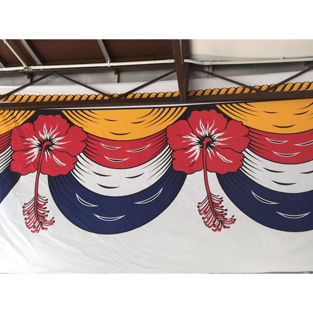 (meter)45” Kain banner bunga raya/ buat baju merdeka/Kain Bendera ...