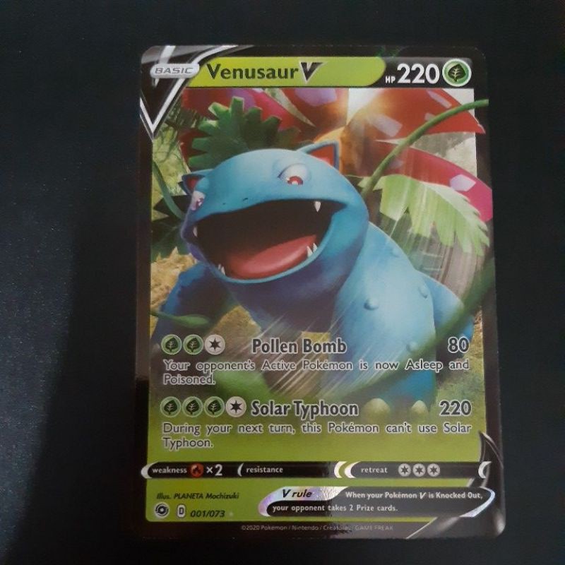 Pokemon Card TCG : Venusaur V 001/073 -Ultra Rare 100% Original Pokemon ...