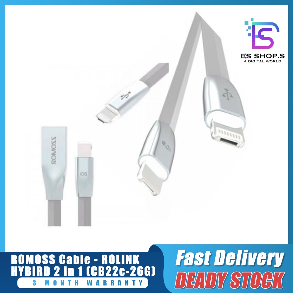 ROMOSS Cable - ROLINK HYBIRD 2 in 1 (CB22c-26G) | Shopee Malaysia