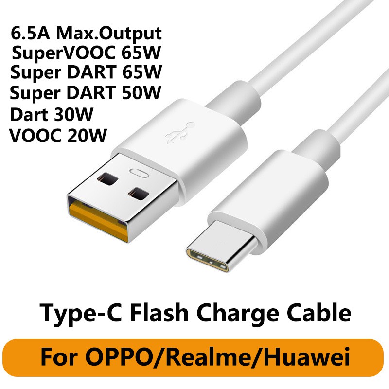 6.5A 65W 33W USB Type C Cable for Realme OPPO Reno 11 67W Super Dart ...