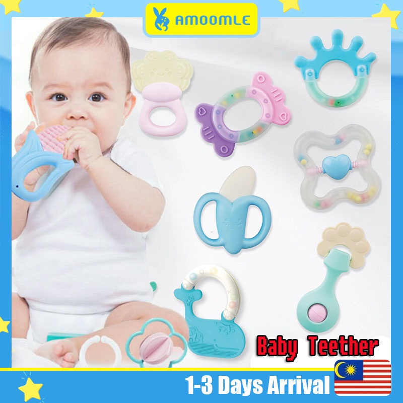 Newborn Teether Baby Toys Early Learning Education Infant Rattle BPA ...