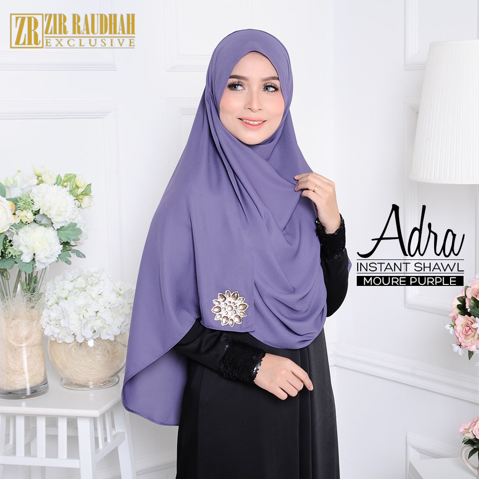 SHAWL LABUH/DOUBLE LOOP/TUDUNG LABUH/INSTANT SHAWL - ADRA MOURE PURPLE ...