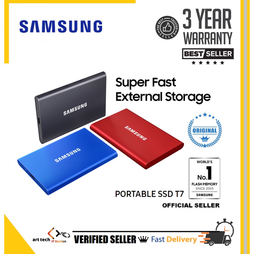 SAMSUNG T7 PORTABLE EXTERNAL SSD WITH USB 3.2 GEN 2 - 500GB / 1TB ...