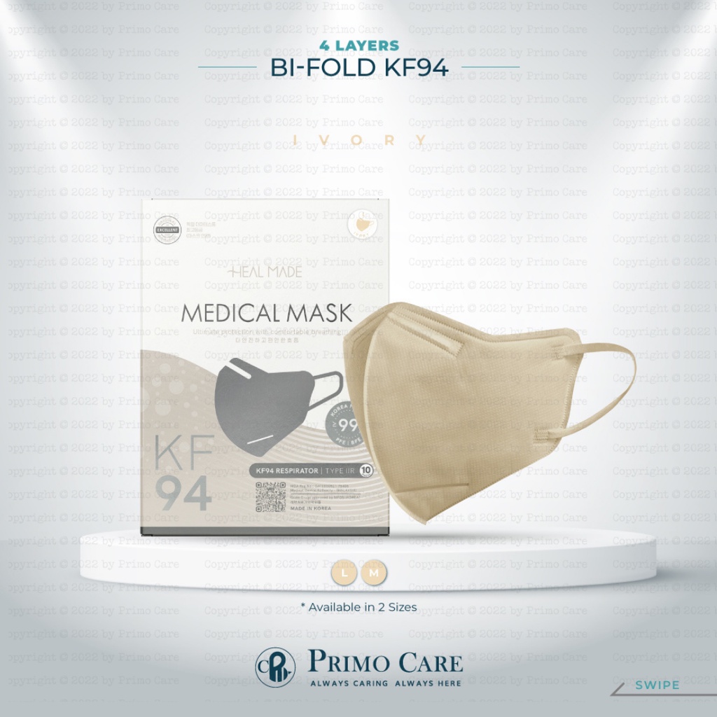 HEAL MADE BI-FOLD 2D KF94 Respirator & Medical Mask | Made in Korea | MFDS, KKM, SIRIM, FDA ...