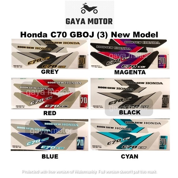 Honda C70 GBOJ (3) New Model Body Sticker | Shopee Malaysia