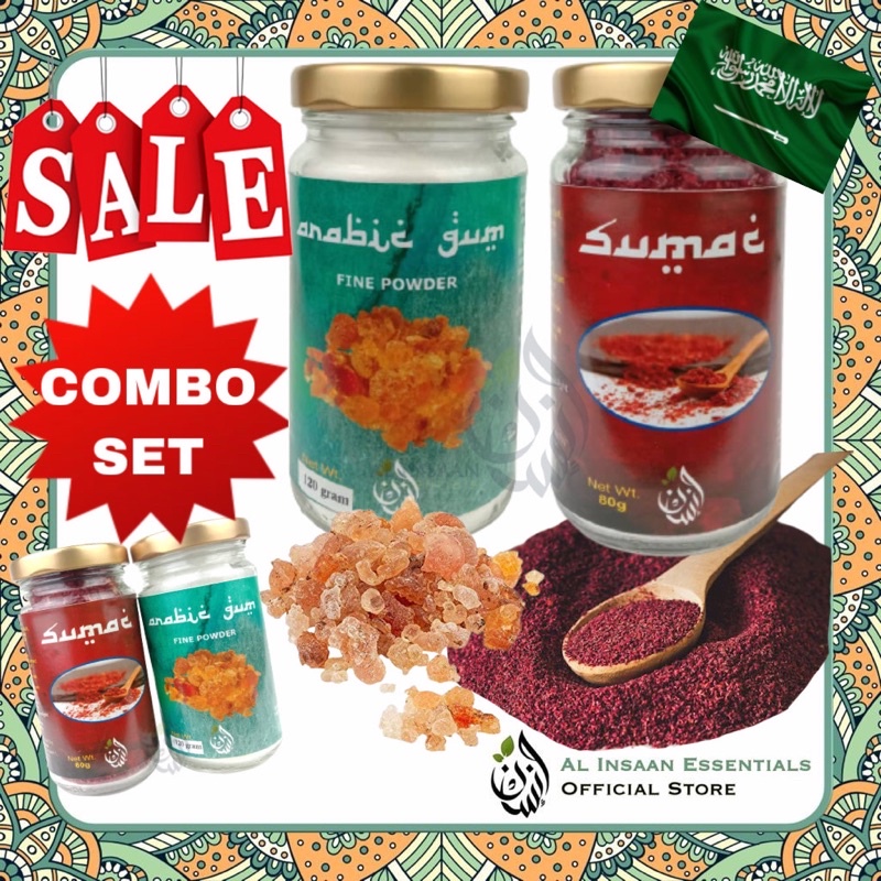 SUMAC ORIGINAL SAUDI ARABIA🇸🇦 ARABIC GUM POWDER COMBO BOTOL KACA MUDAH ...