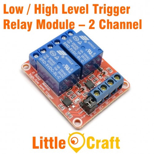 2 Channel Isolated 5V Relay Module With Low / High Level Trigger Option ...