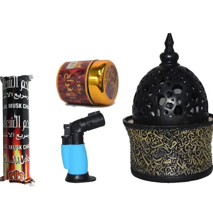 Mabkhara Set/ Starter Full Set includes 1 Mabkhara, 1 Bakhoor, 1 free ...