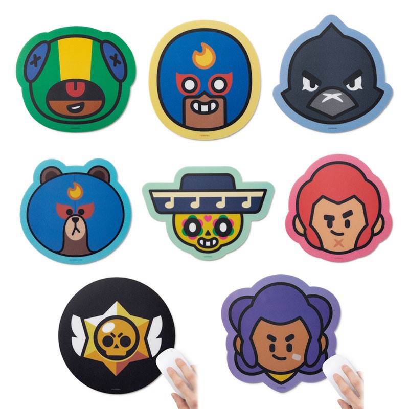 KOREA Brawl Stars x Line Friends Mousepad [Crow Leon Poco Shelly Spike ...