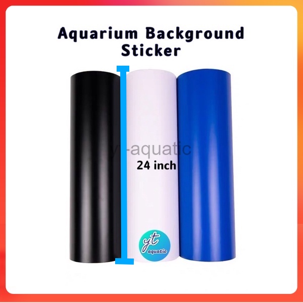 Sticker Aquarium Fish Tank Customizable Size Plain Background Wallpaper ...