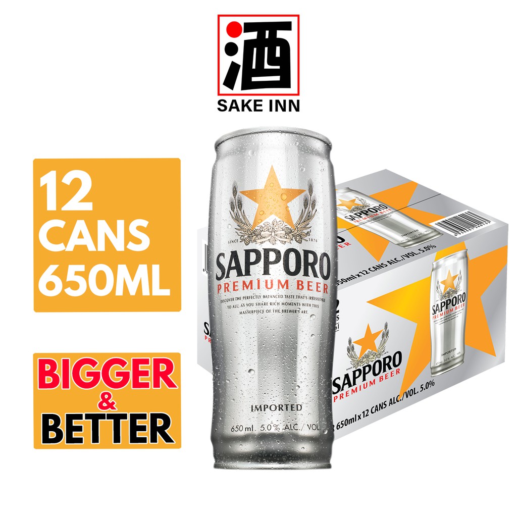 Sapporo Premium Can Beer 650ml x 12 | Shopee Malaysia