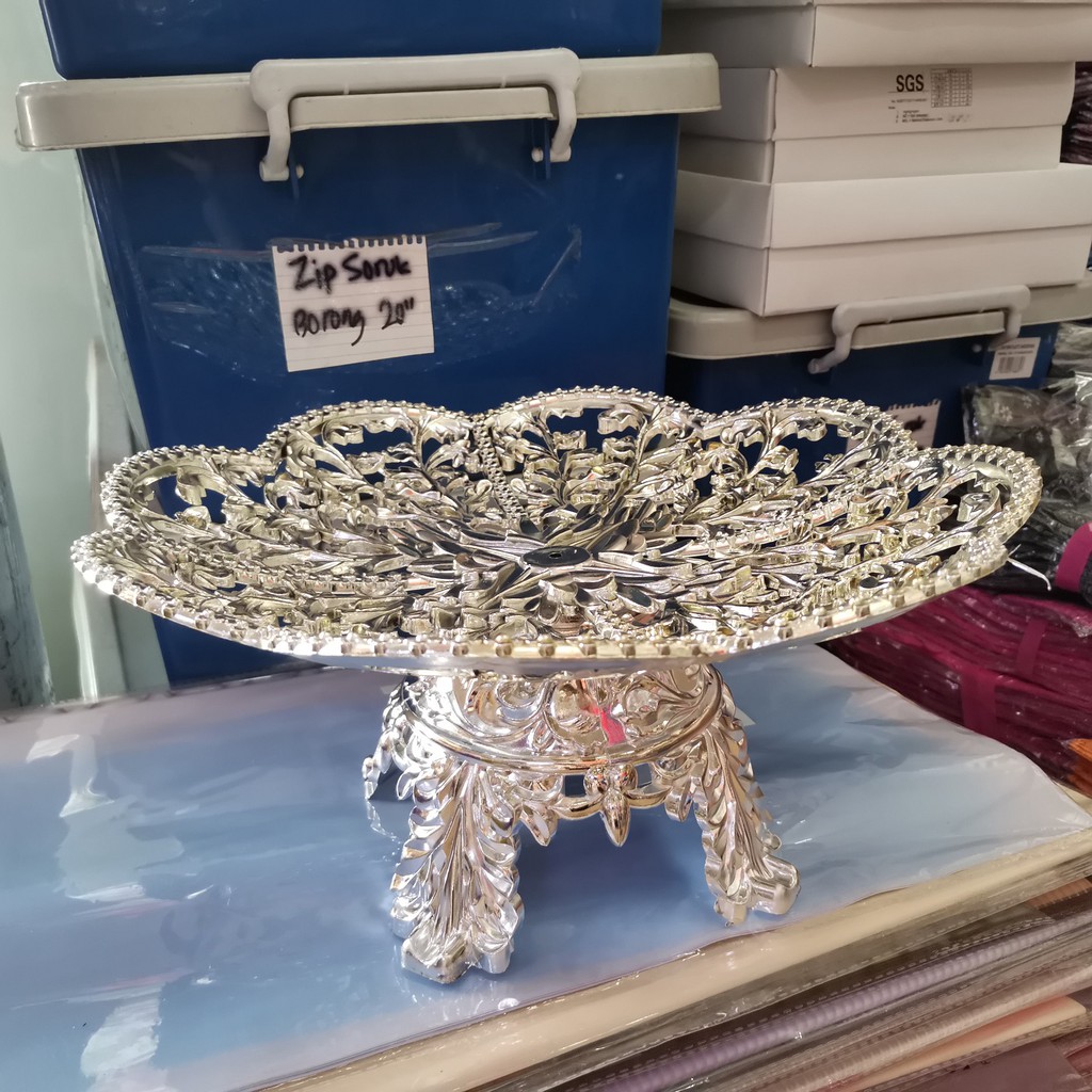 Dulang Hantaran Bajet Dulang Kerawang Berkaki Dulang Silver Gold Putih ...
