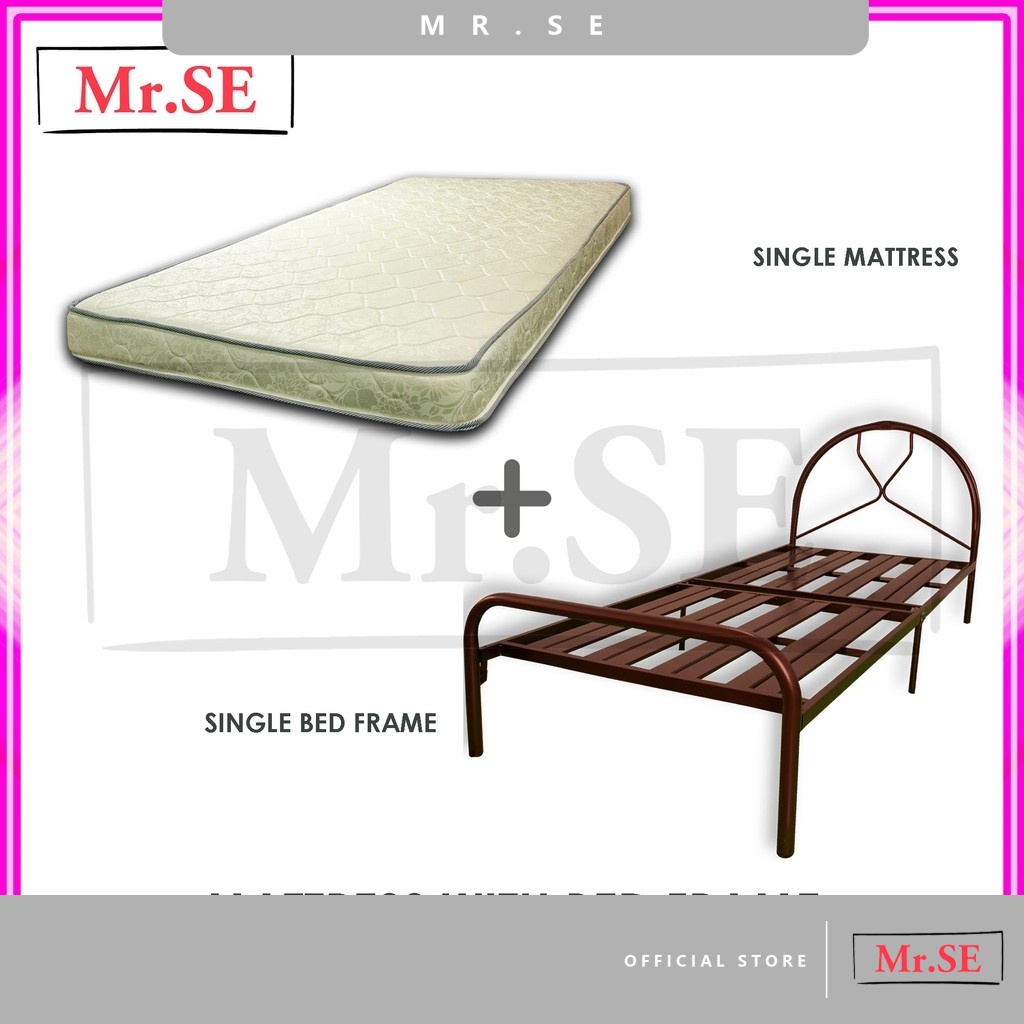 FREE SHIPPING COMBO SET 3V Single Bed Frame with Mattress Katil Bujang ...