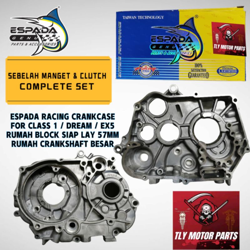 ESPADA RACING ENGINE CRANKCASE SET 57MM EX5 CLASS 1/DREAM (R & L ...