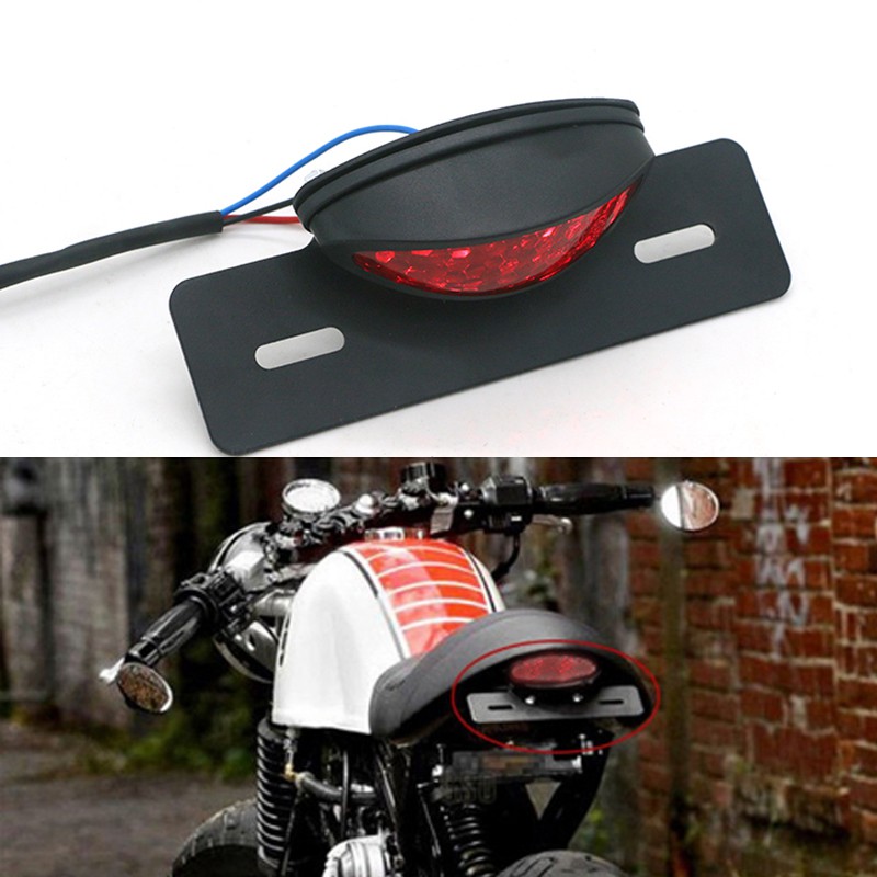 Motorcycle Red 12V LED Adjustable Cafe Racer Style Stop Tail Light ...