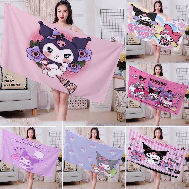 YB2 Sanrio Kuromi Melody cartoon Microfiber beach bath towel Absorbent fast drying swimming BY2 ...
