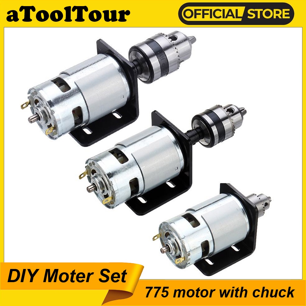 775 Motor With Miniature Hand Drill Chuck Rod and Mounting Bracket ...