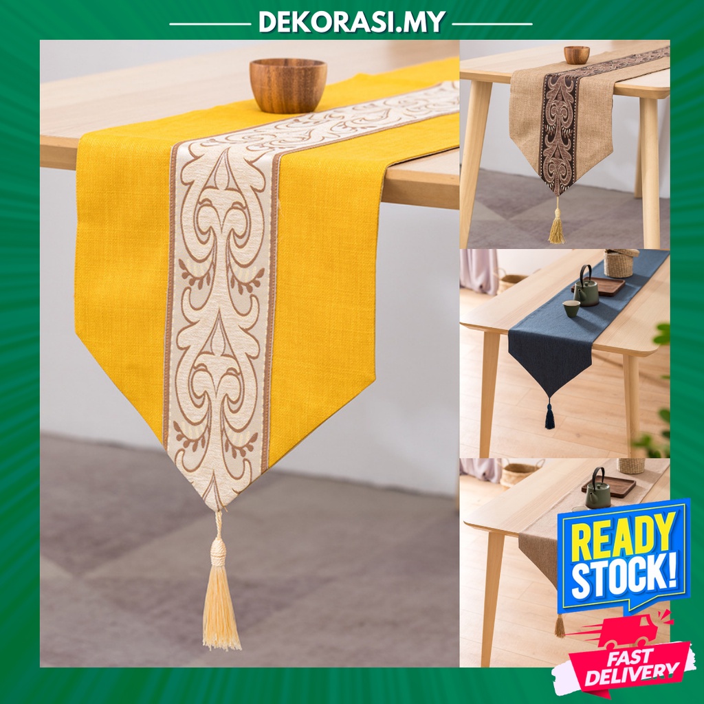 Table Runner Coffee Dining Tv Nordic Plain Cotton Long Modern Desk ...