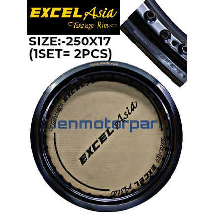 EXCEL ASIA RIM SIZE 17X250 BLACK (1PCS) TAKASAGO EXCEL ASIA BLACK ...