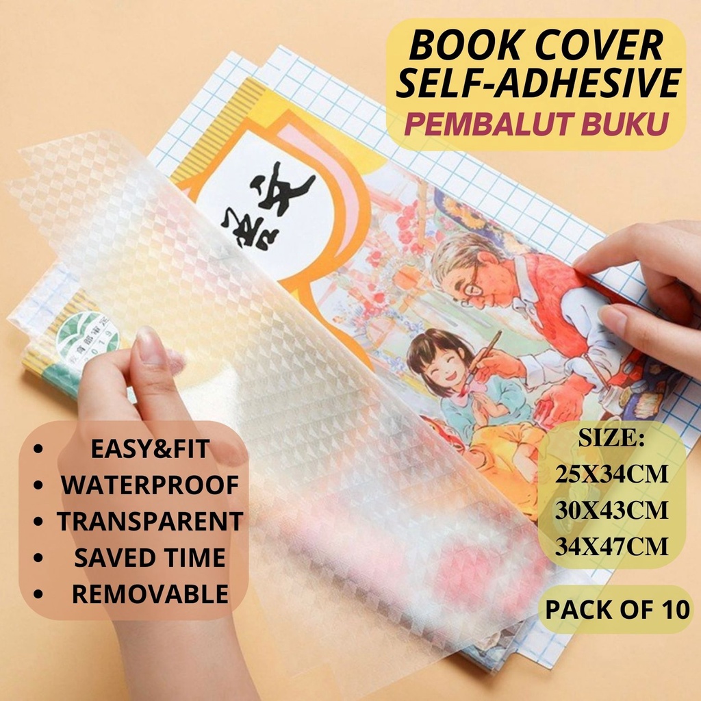 Kaki Jimat Self-Adhesive School Transparent Book Cover Penutup Pembalut ...