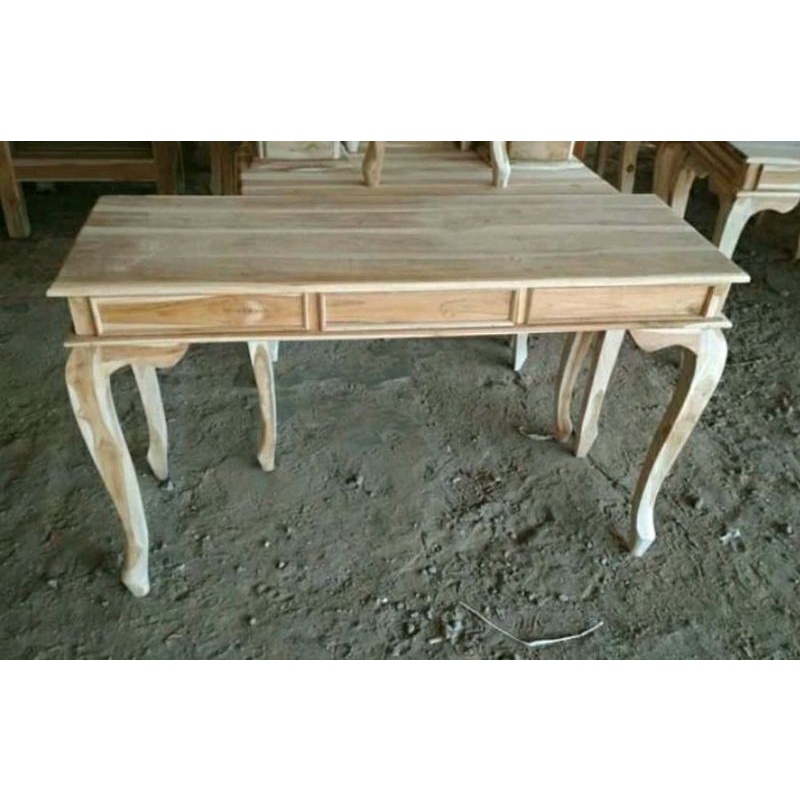 Teak Consulation Table 3 Drawer / Wood Table | Shopee Malaysia